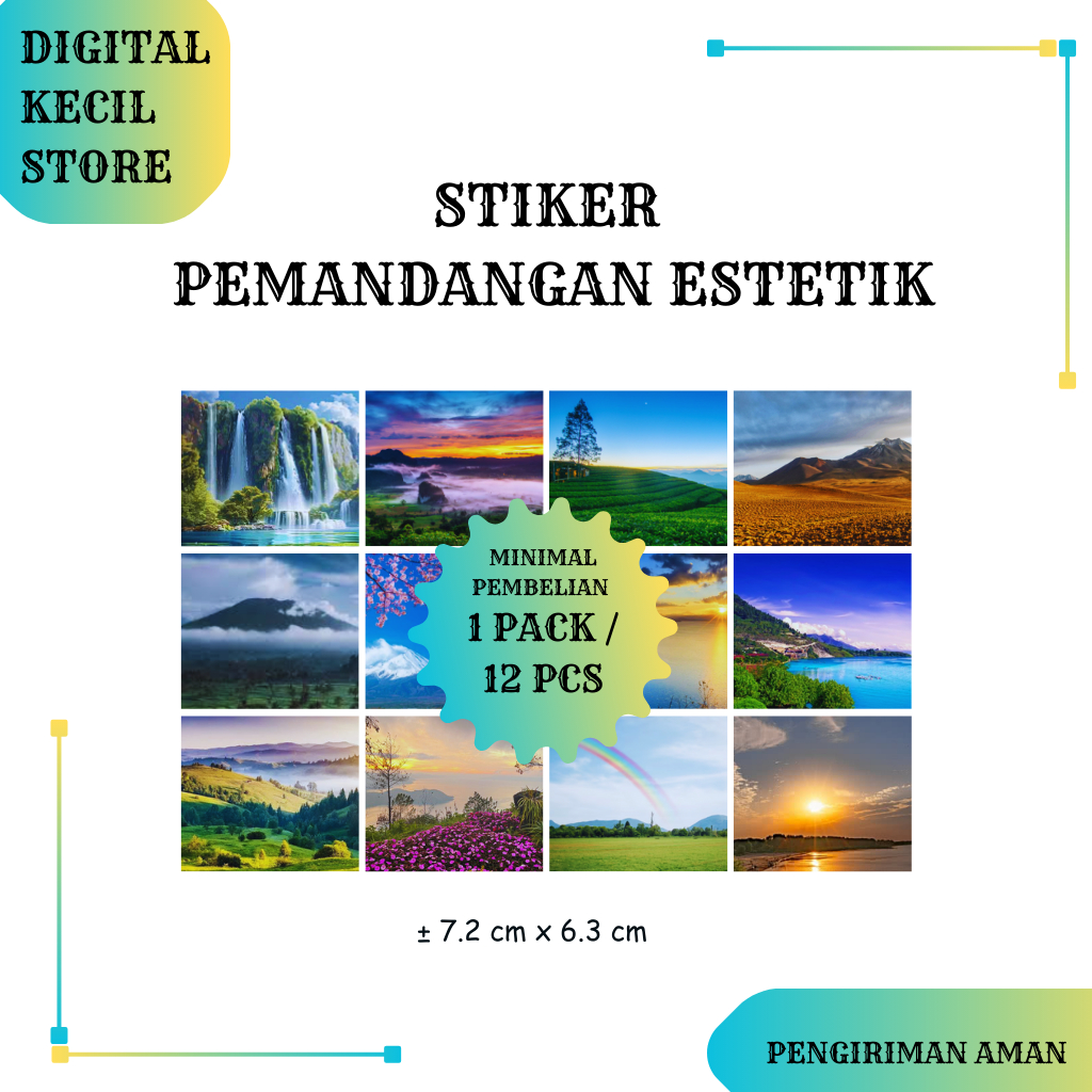 Jual STIKER PEMANDANGAN ESTETIK | MURAH | MINIMAL 1 PACK / 12 PCS ...