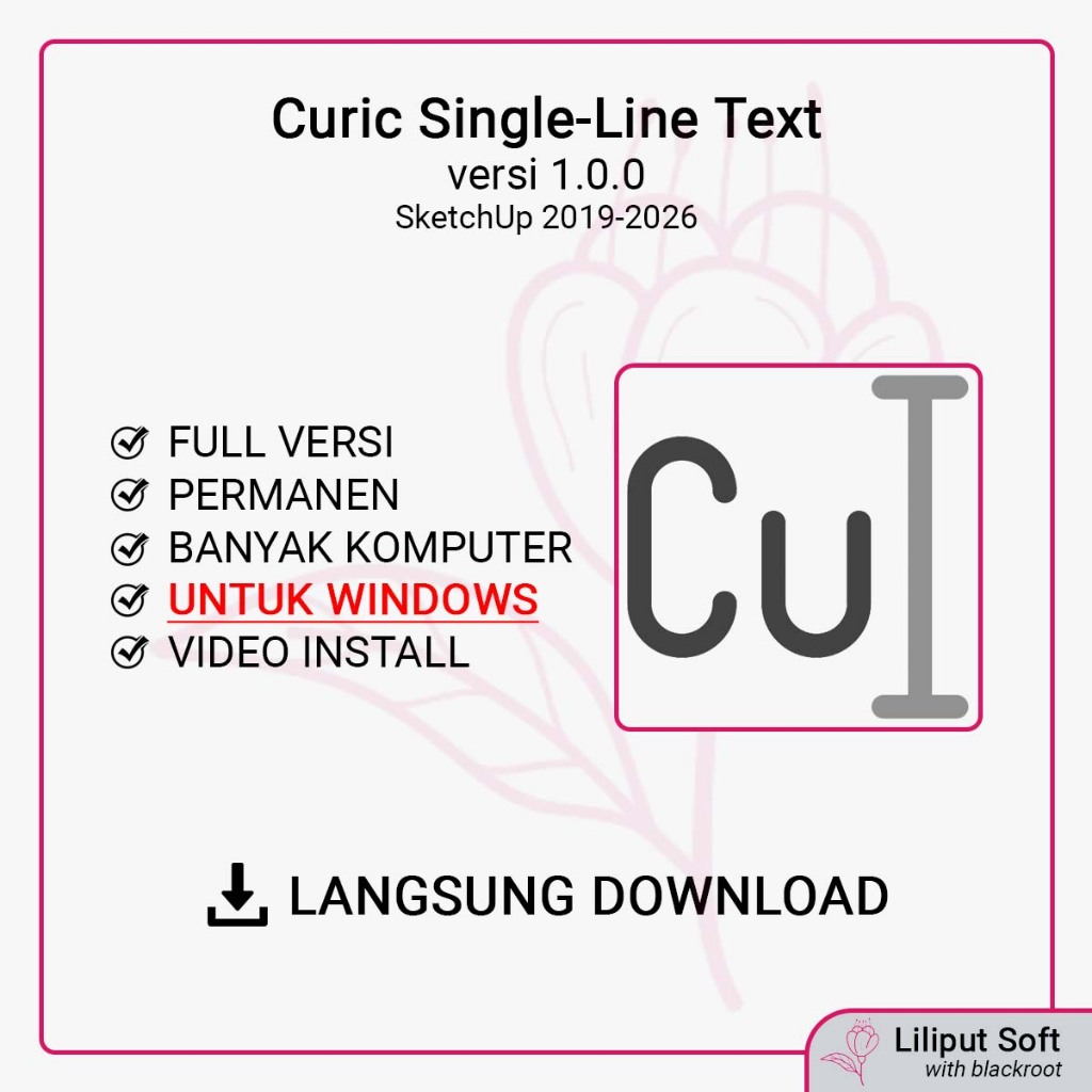 Jual Curic Single-Line Text v1.0.0 Plugin SketchUp Full Versi | Shopee ...