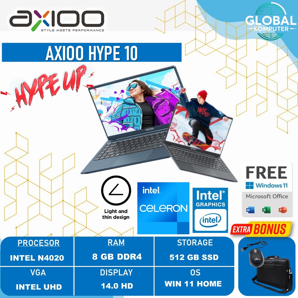 Jual Laptop AXIOO HYPE 10 | N4020 Ram 8GB Ssd 512GB Windows 11 GARANSI ...