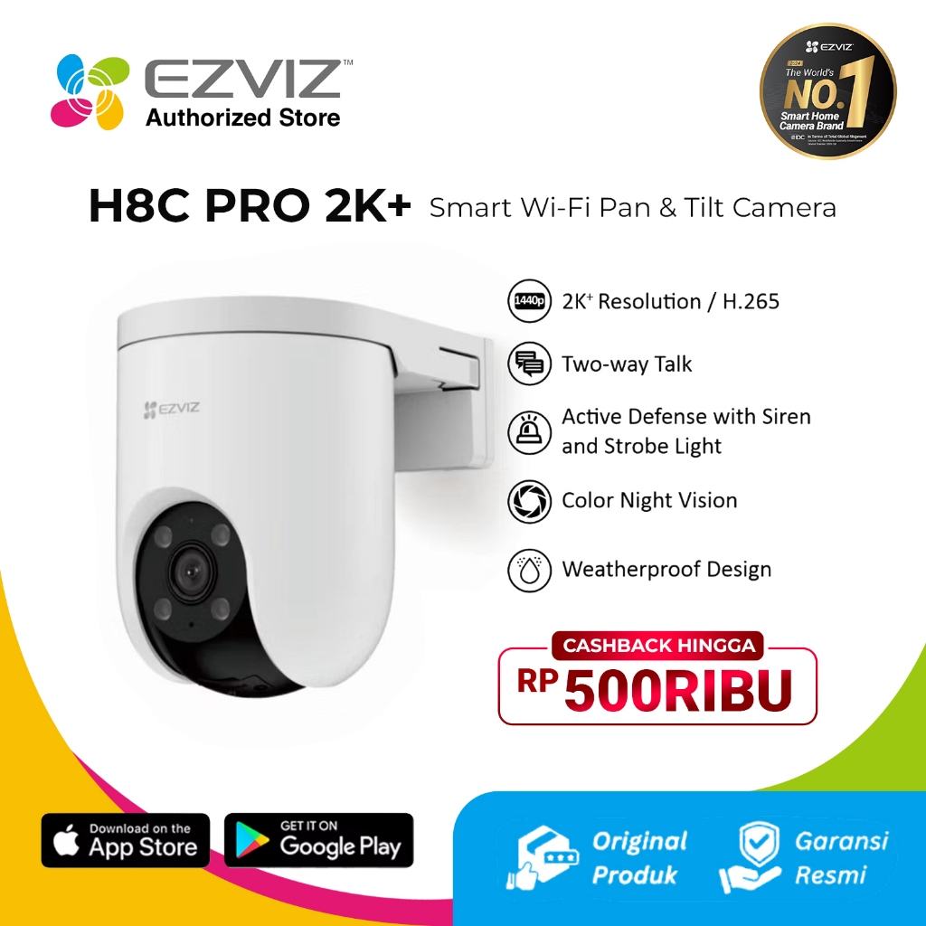 Jual EZVIZ H8C PRO 2K+ Pan & Tilt Smart IP Camera CCTV Wifi Jarak Jauh ...