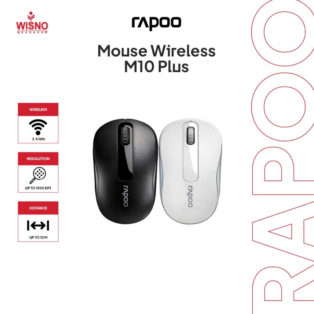 Jual Rapoo M10 Plus Wireless Optical Mouse 1000 DPI for Laptop PC ...