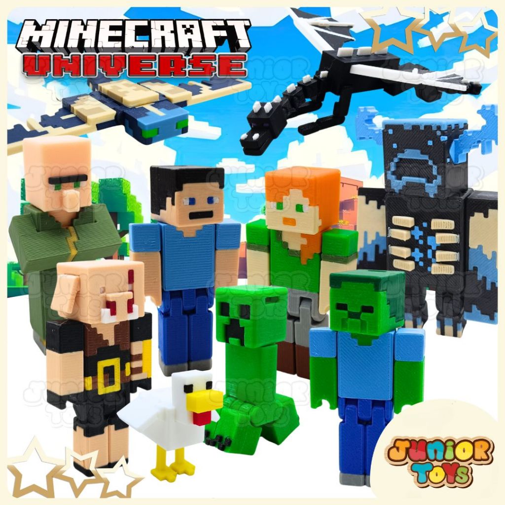 Jual Minecraft Mainan Figure Bisa Artikulasi Koleksi Steve Ender Dragon ...