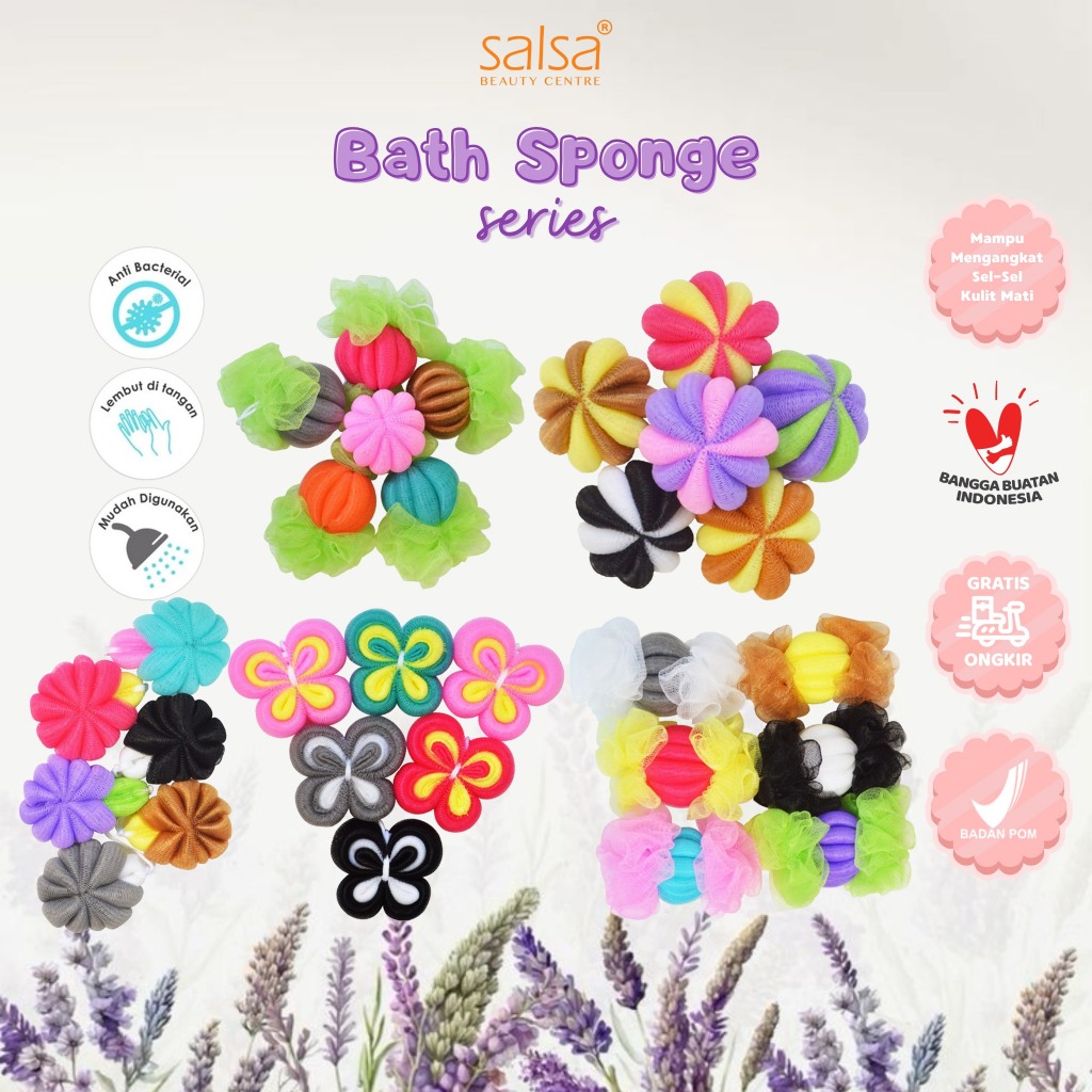 Jual SALSA Spon Mandi (Sponge) Shower Puff Model Lucu Warna Warni ...