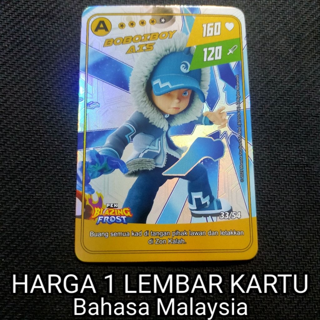 Jual (HARGA SATU KARTU) Boboiboy Monsta Galaxy Card Boboiboy Ais Dari ...