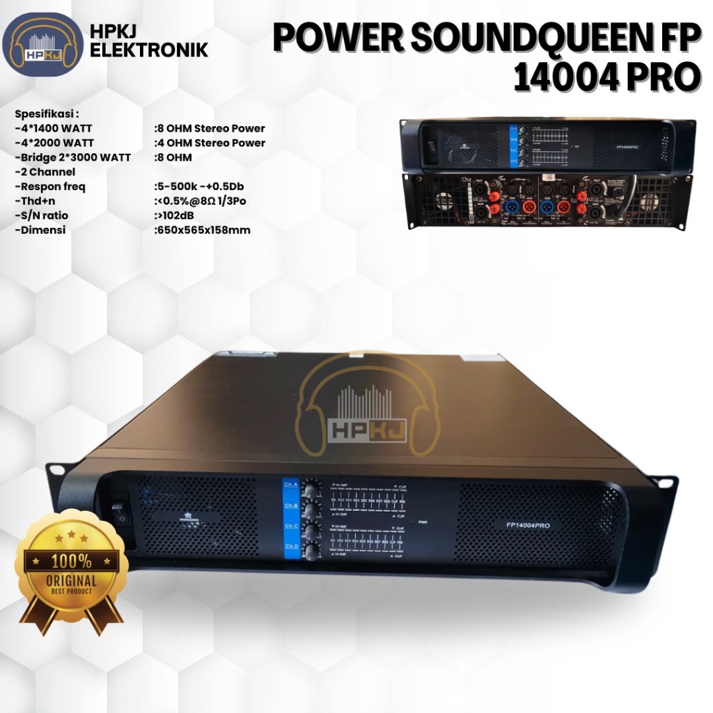 Jual POWER AMPLIFIER SOUNDQUEEN FP14004 4CH 4X1400 WATT Power sound ...