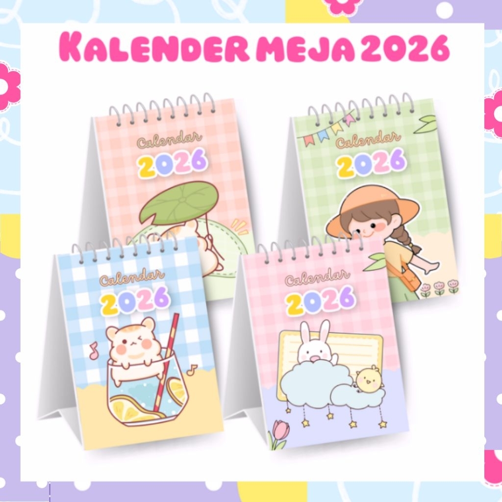 Jual Kalender Meja 2026 Estetik Karakter Lucu – Desk Kalender Edisi ...