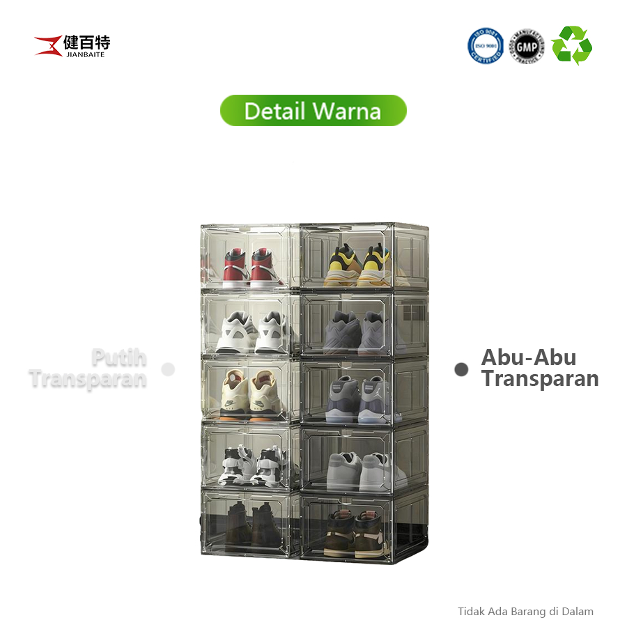 Jual Kotak Sepatu Lipat Transparan Tebal Shoes Storage Box Organizer ...