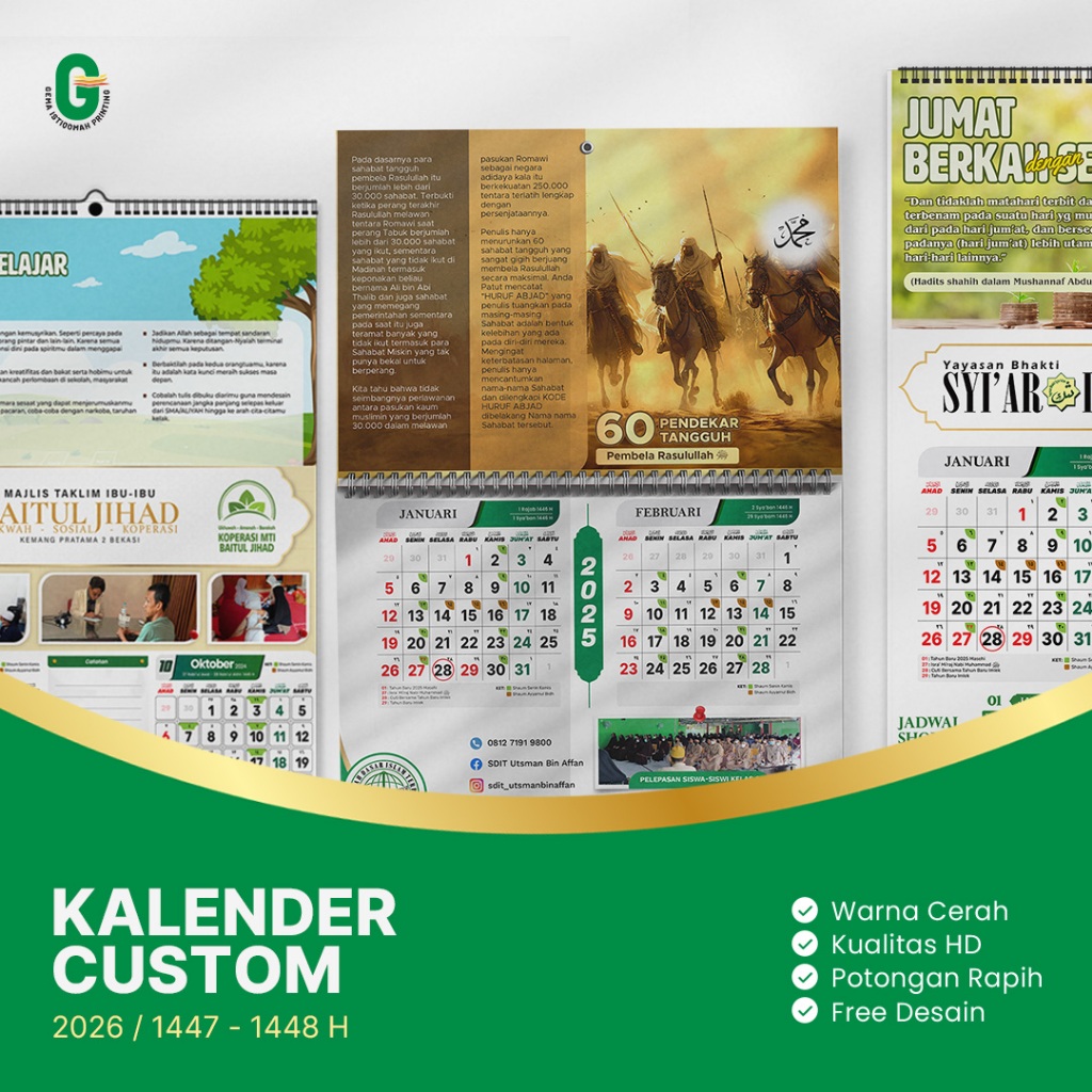 Jual Kalender Dinding Custom 2026 - Custom Kalender Yayasan - Custom ...