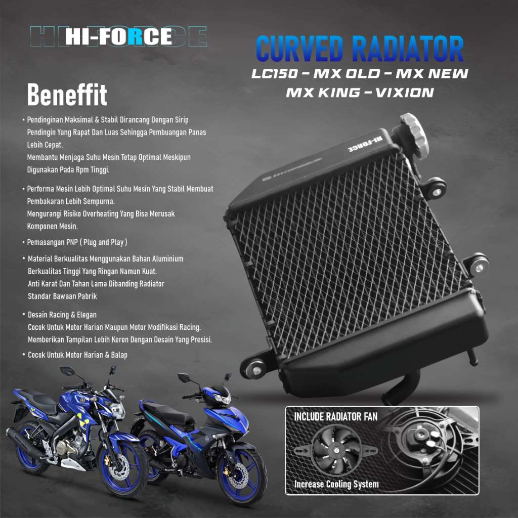 Jual Radiator Curved Aluminium Racing LC150 MX King MX Old MX New ...