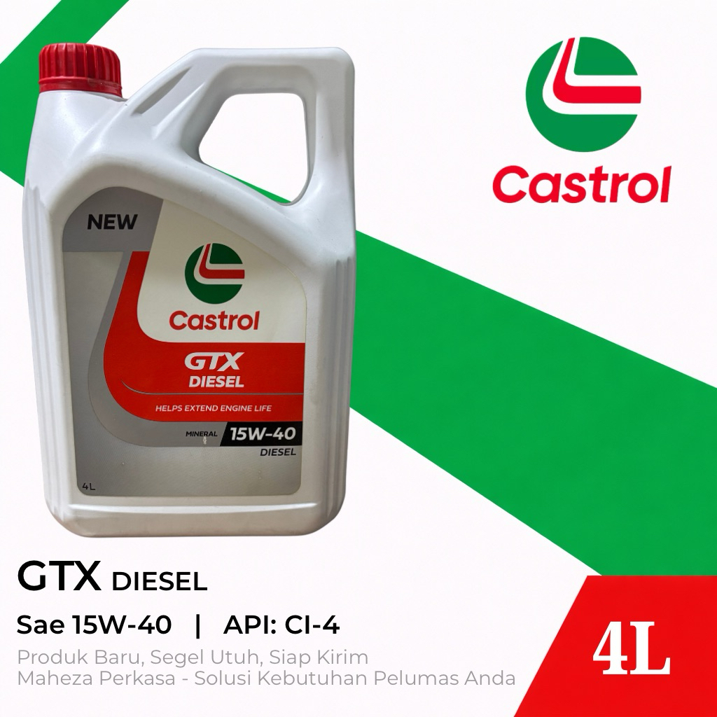 Jual Castrol GTX Diesel 15W-40 CI-4 Oli Mesin Mobil Diesel 4 Liter ...