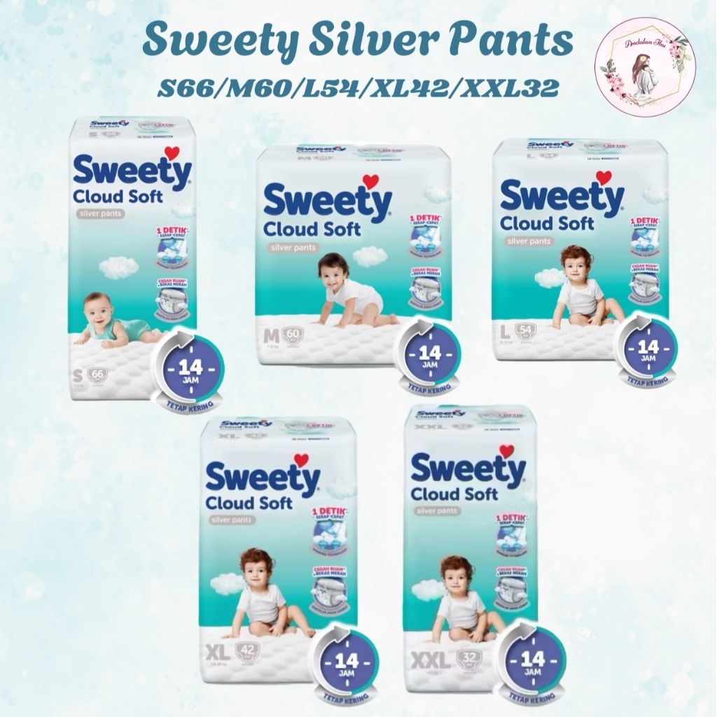 Jual Sweety Silver Pants Cloud Soft S66/M60/L54/XL42/XXL32 | Shopee ...