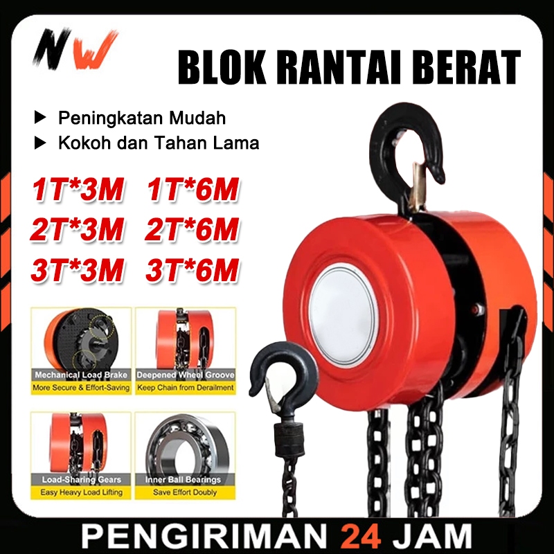Jual NW - Chain Block Heavy Duty 1T/2T/3T Katrol Angkat Takel Katrol ...