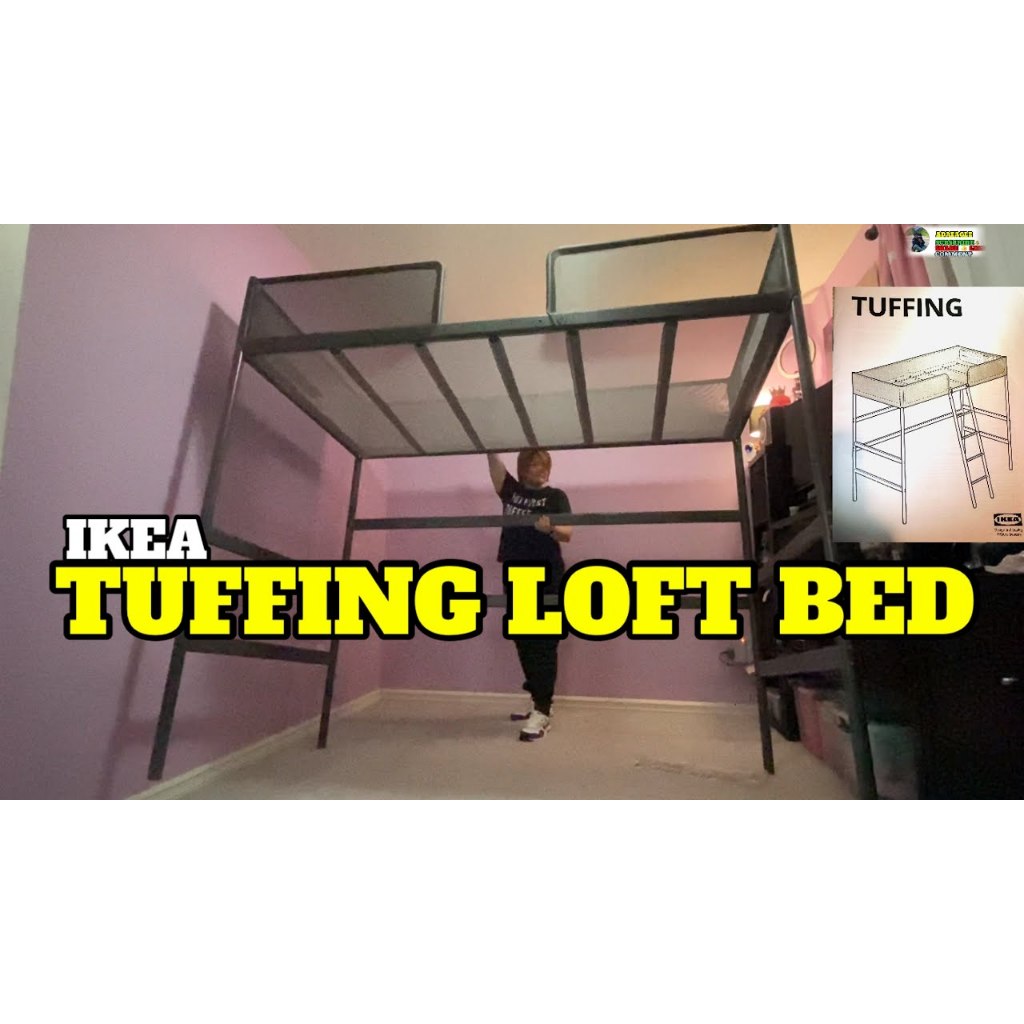 Jual Rangka tempat tidur tinggi TUFFING Loft bed frame, abu-abu tua ...