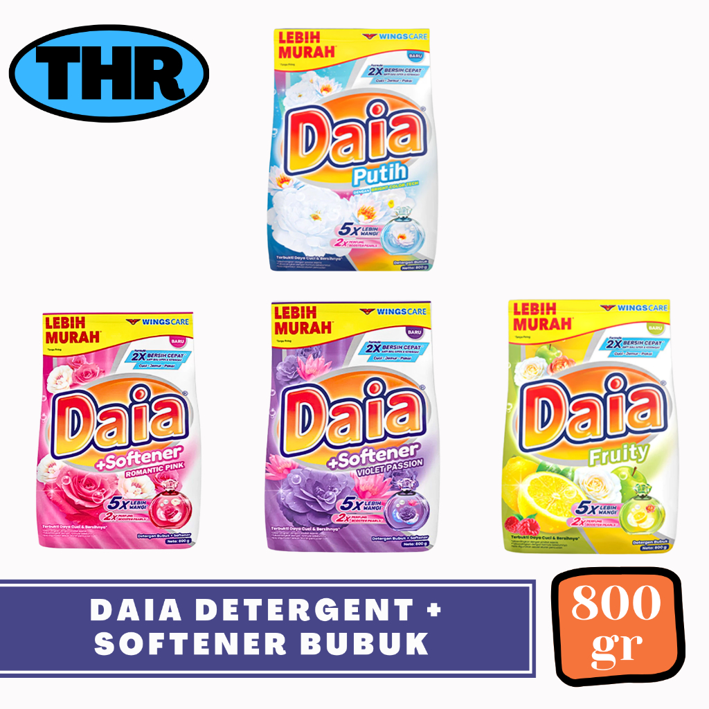 Jual DAIA Detergent Bubuk 800gr Violet Passion/Romantic Pink/Fruity ...