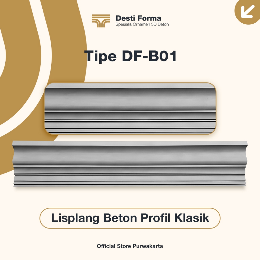 Jual Lisplang Profil Beton Klasik Tipe DF-B01 – Lis Atap & Fasad Rumah ...