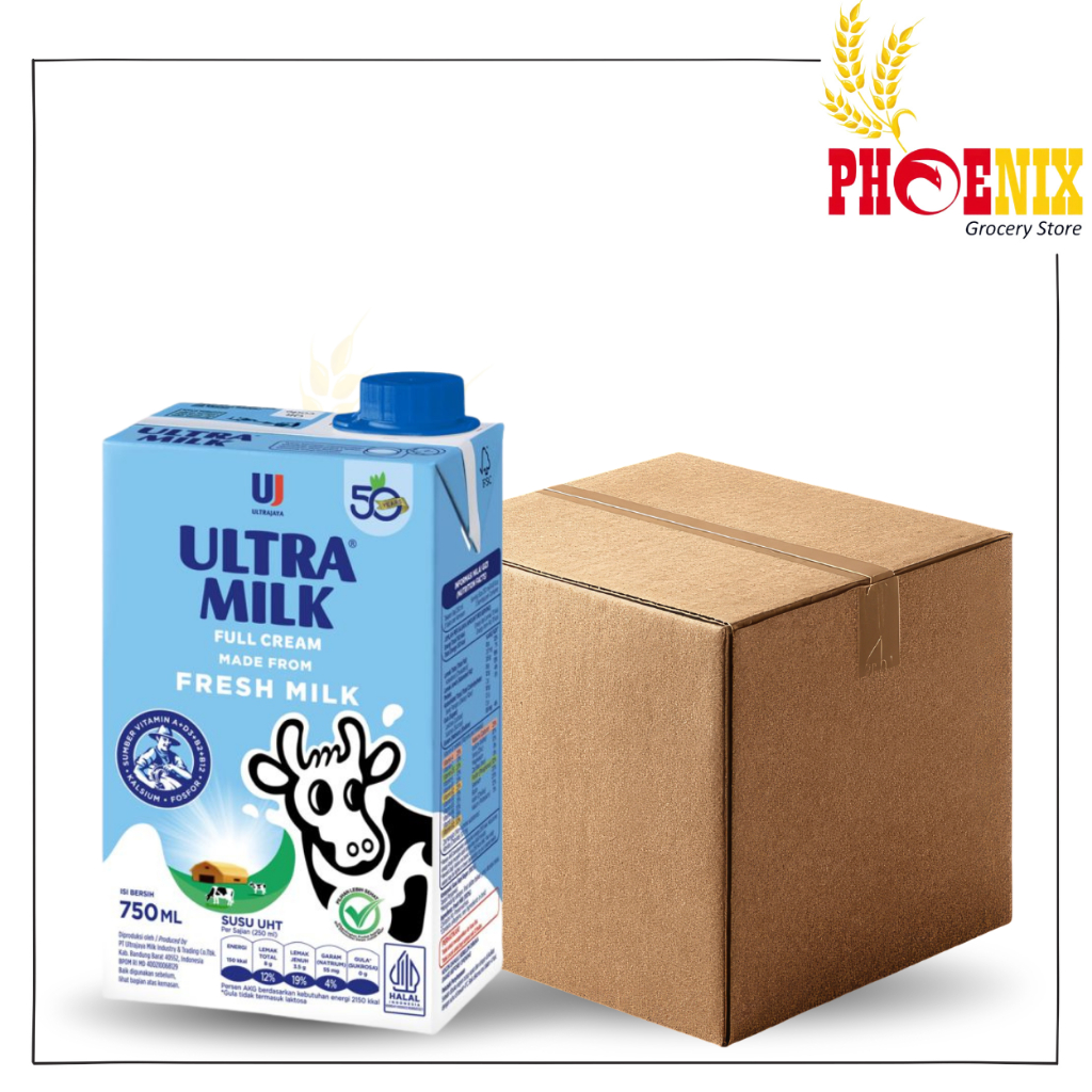 Jual Ultra Milk Full Cream Susu UHT 750ml – 1 Dus (Isi 12 Kotak ...