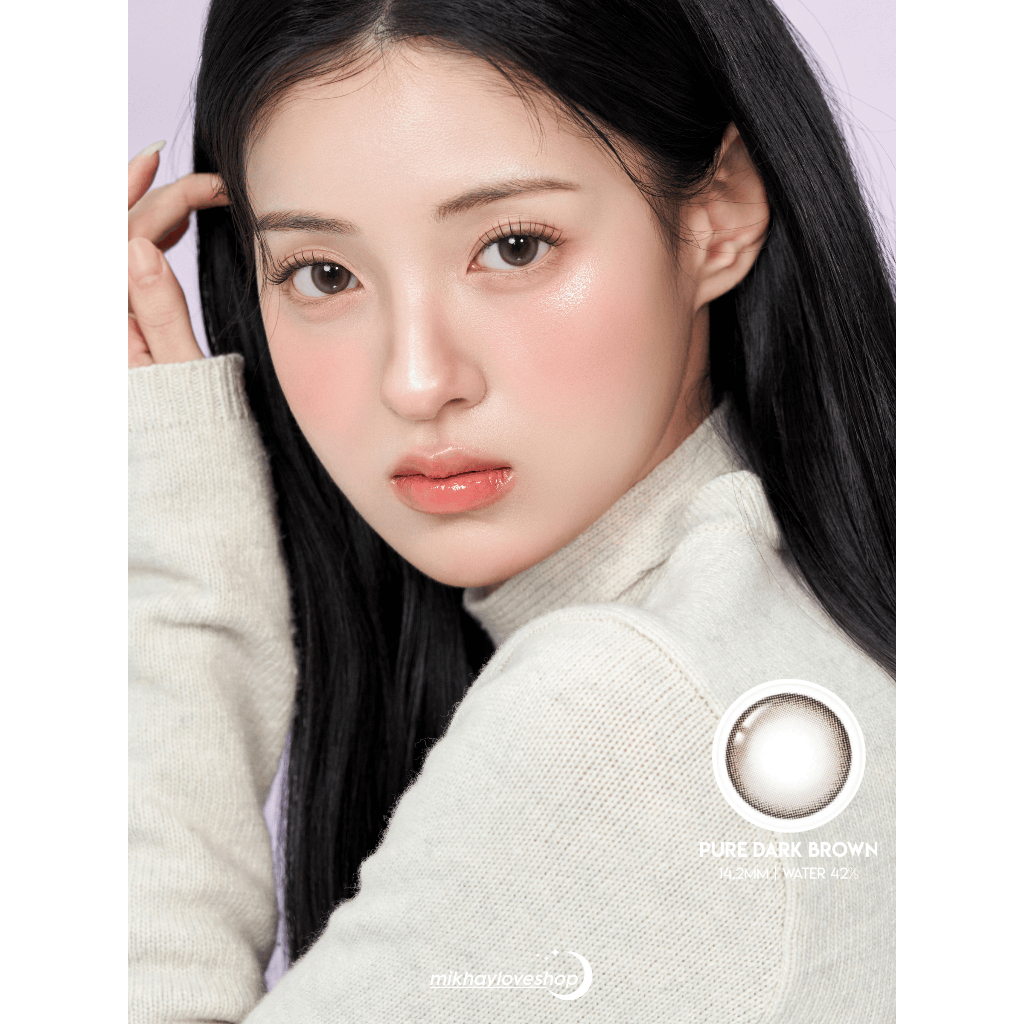 Jual [1pc] MIKHAYLOVE Softlens 14.2mm ODDIS Pure Dark Brown | Premium ...