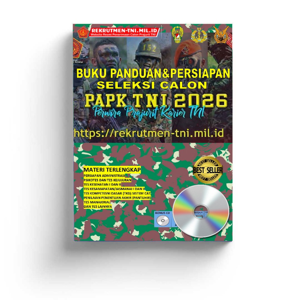 Jual BUKU PANDUAN DAN PERSIAPAN REKRUTMEN PA PK PAPK TNI 2026 PRAJURIT ...