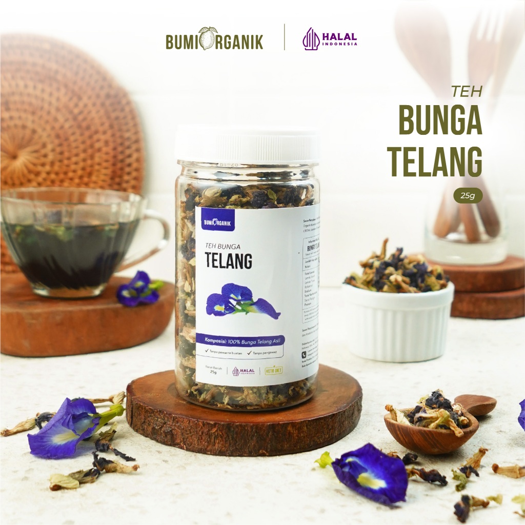 Jual TEH BUNGA TELANG KERING SEGAR ORGANIK 25G BUMI ORGANIK / BUTTERFLY ...