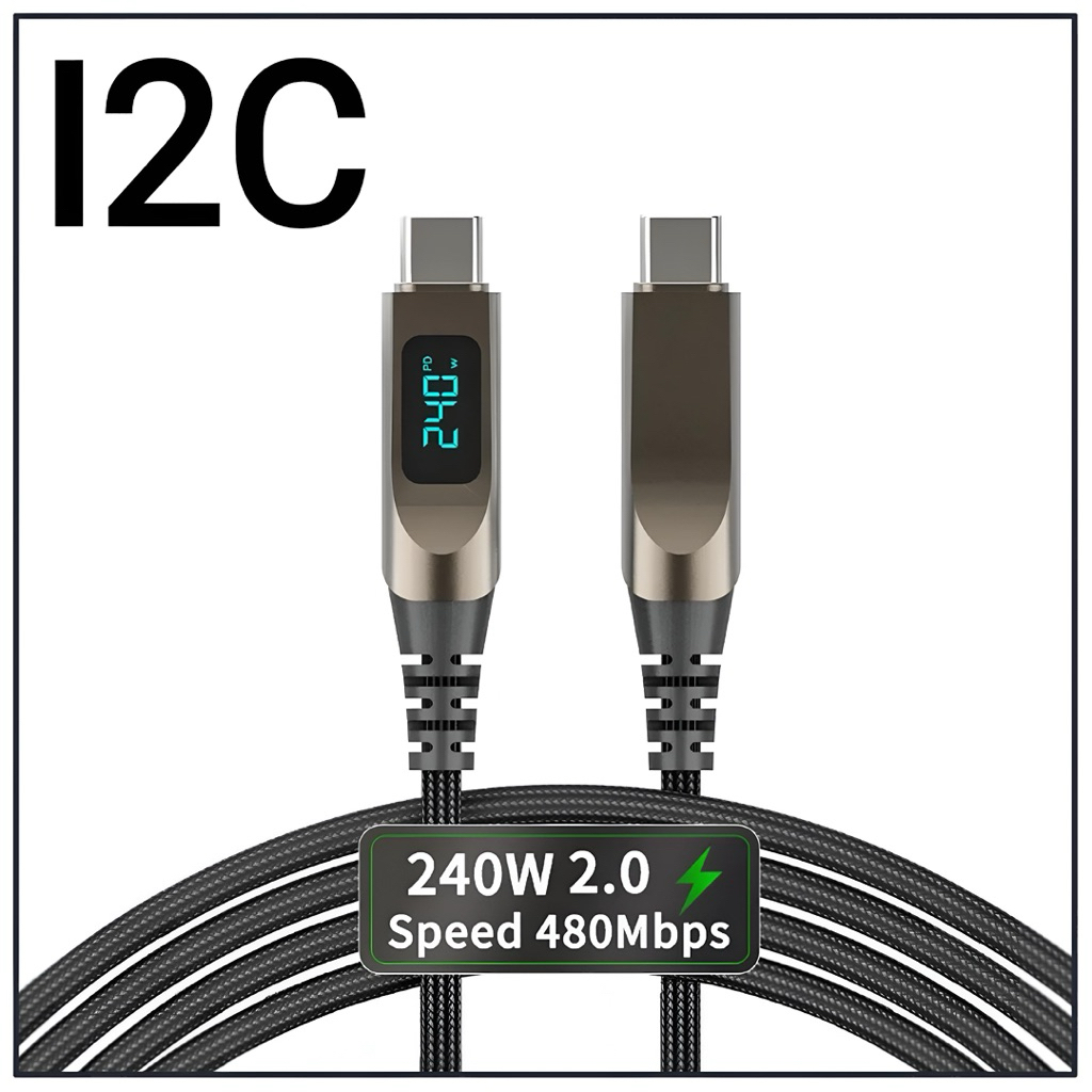 Jual KABEL DATA C to C I2C DIGITAL 240W HIGH QUALITY CABLE (i2C NEW ...