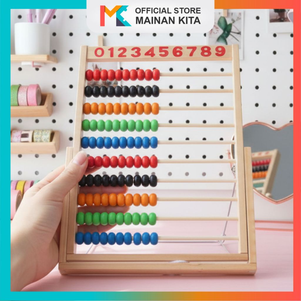 Jual [MK908] Papan Sempoa kayu berhitung / Sempoa Hitung Anak / Alat ...