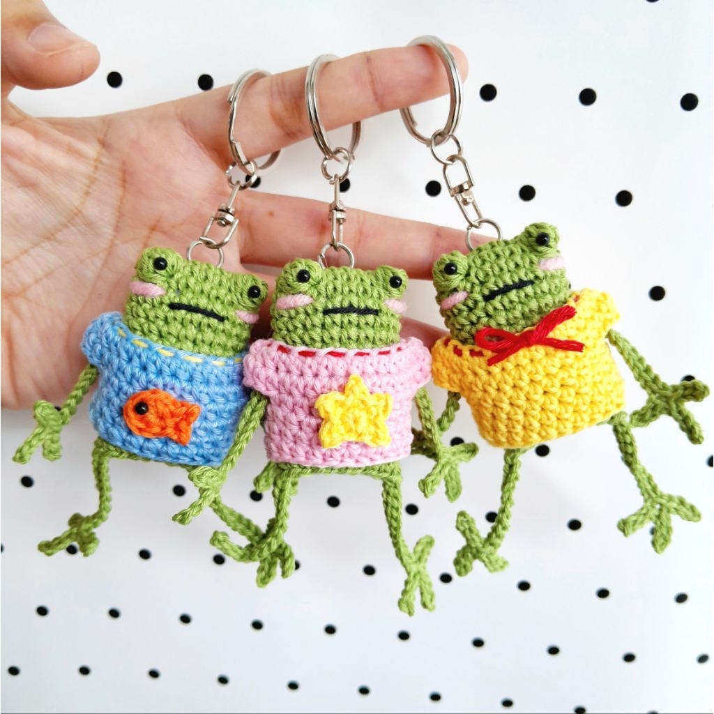 Jual Gantungan rajut Katak lucu / Crochet Keychain / Kodok / Gantungan ...