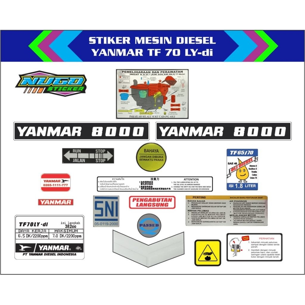 Jual Stiker mesin diesel Yanmar TF 70 LY di | Shopee Indonesia