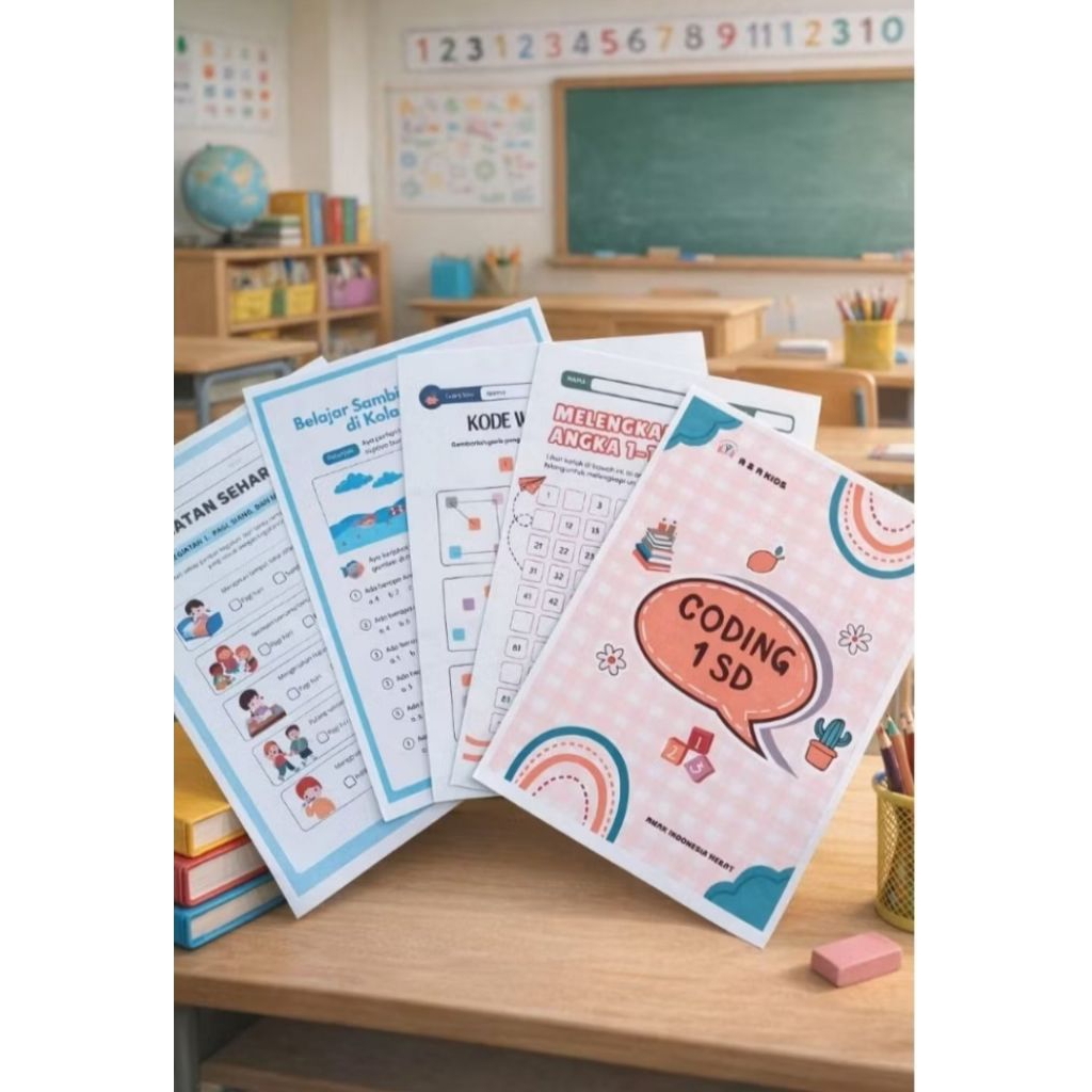 Jual Worksheet Coding Anak SD Kelas 1 – Buku Latihan Koding 30 Lembar ...