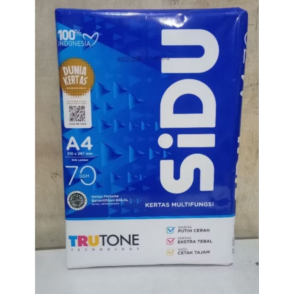 Jual KERTAS HVS UKURAN A4 70 GRM/KERTAS HVS UKURAN F4 70 GRM SIDU (50 ...