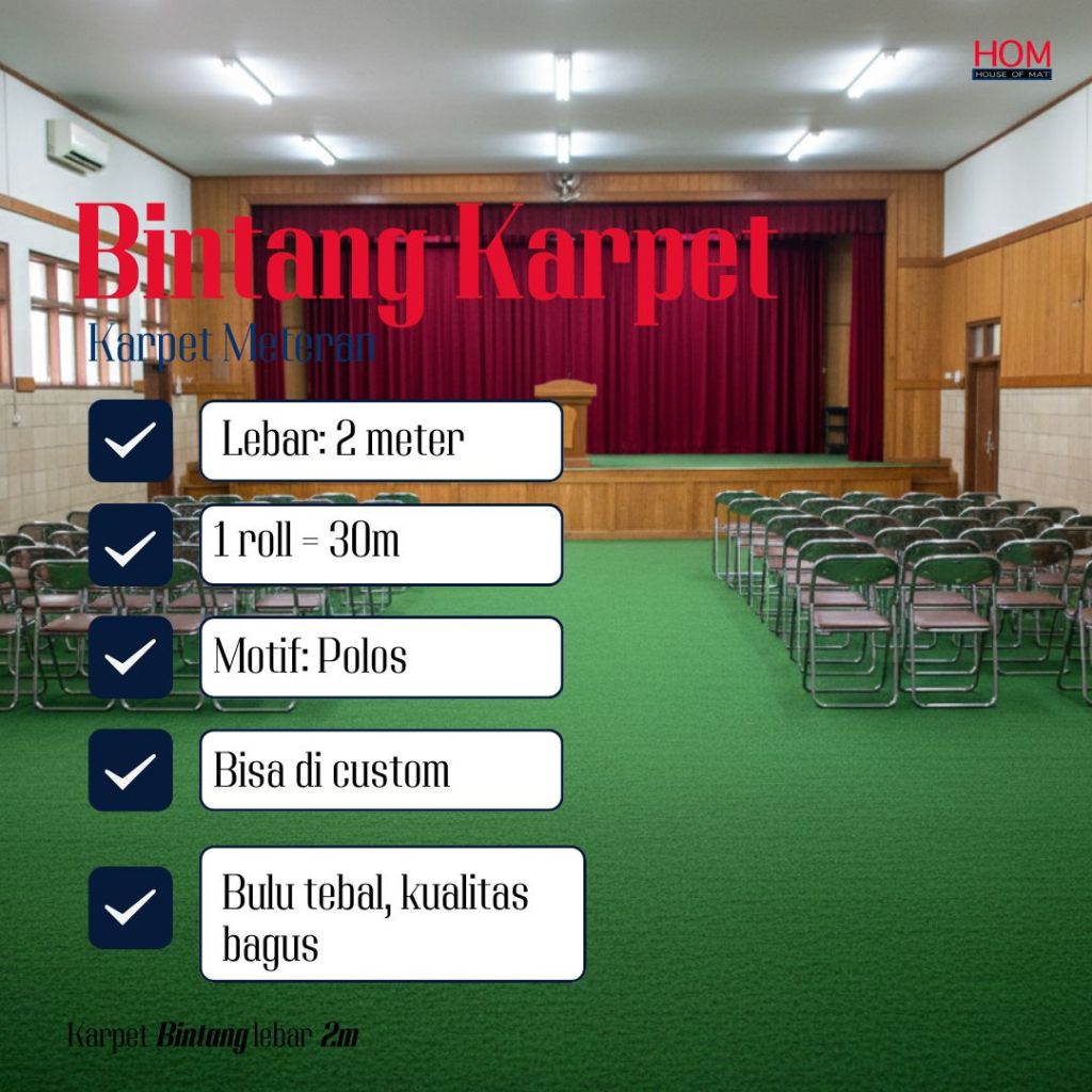 Jual [HOM RUGS] KARPET BUANA/BINTANG BLUDRU LEBAR 2M ALAS MUSHOLA ...