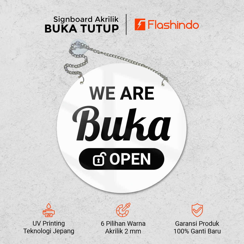 Jual Signboard/Sign Papan Akrilik Pintu Gantung Buka Tutup/Open Close ...