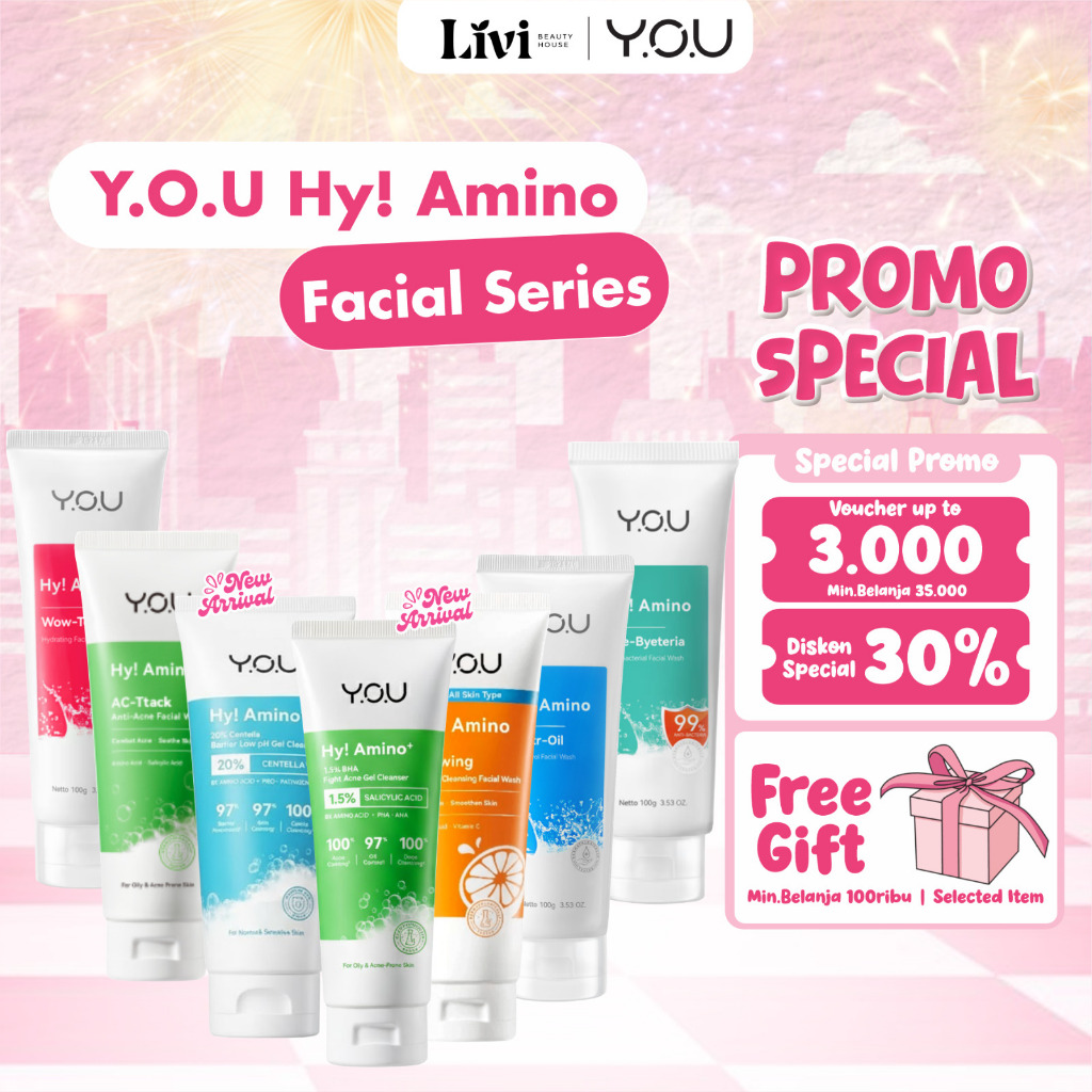 Jual LIVI - YOU Hy! Amino Facial Wash SERIES | Anti Acne | Wow Tery ...