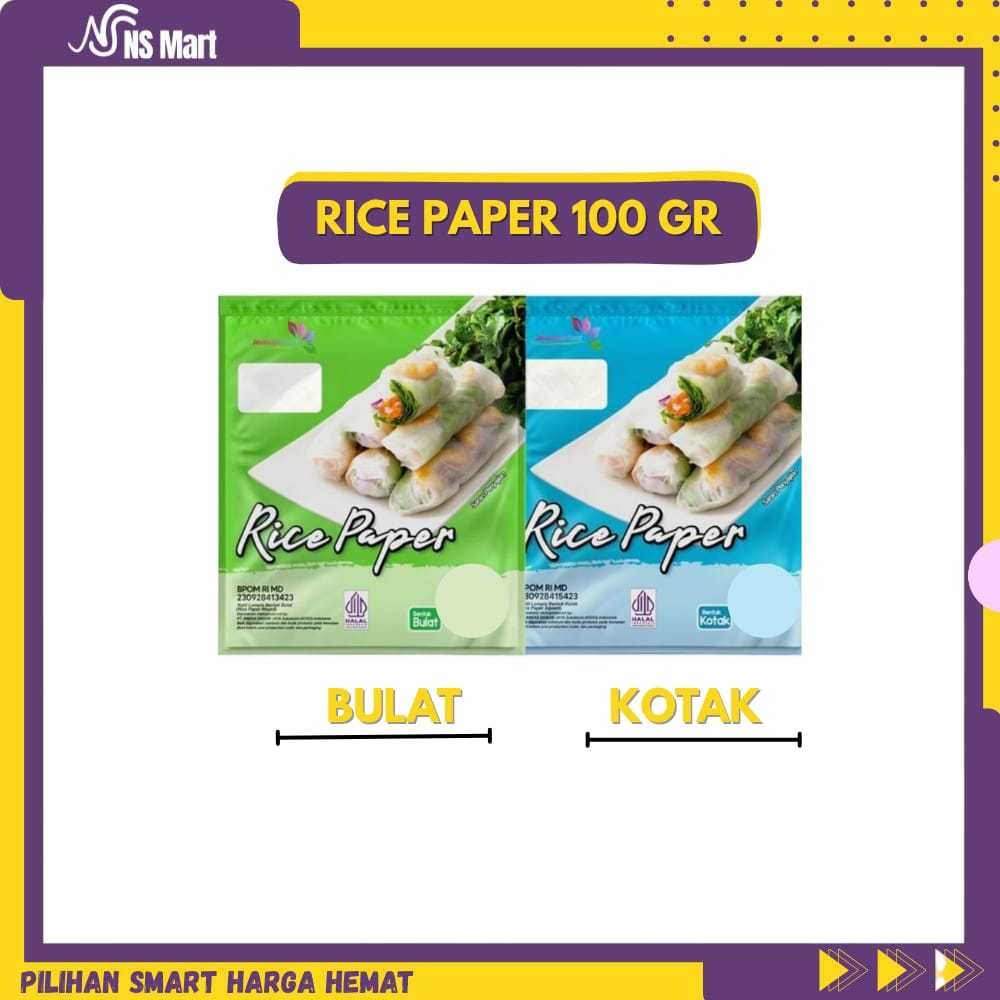 Jual Rice Paper Kotak 100gr (10 lembar) / rice paper bulat / Kulit ...