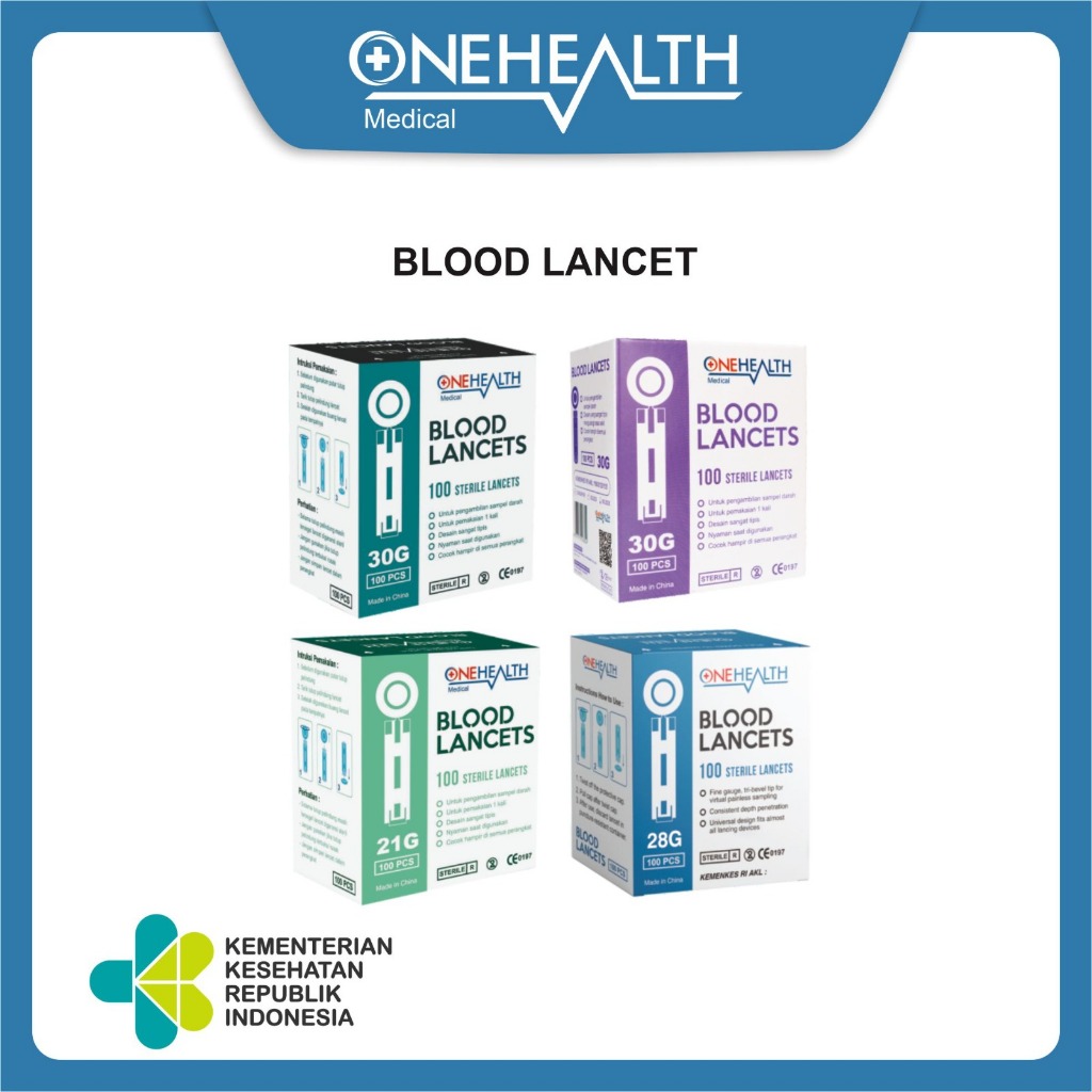Jual Onehealth Blood Lancets Jarum Bekam Ambil Darah 1Box isi 100pcs ...