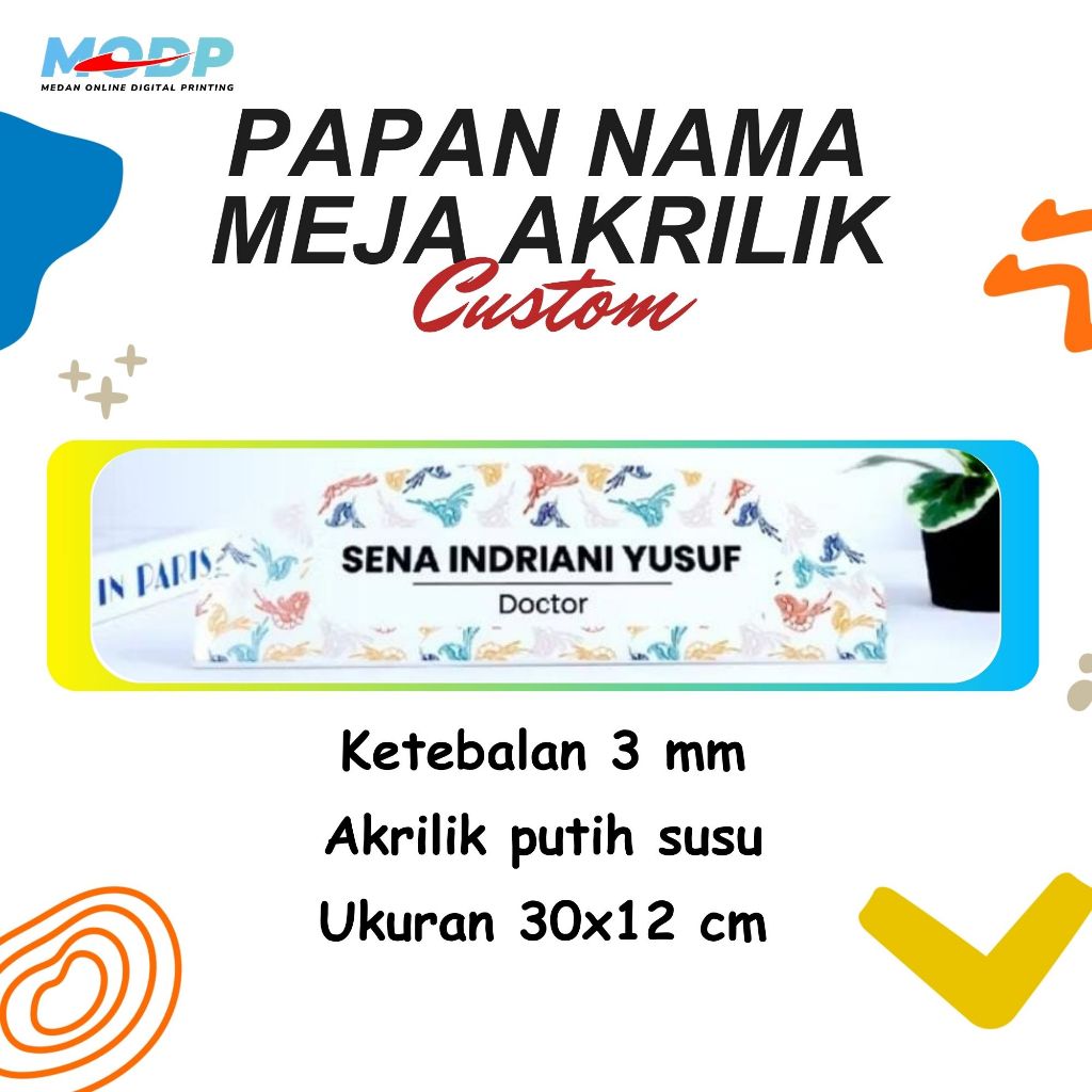 Jual Papan Nama Meja Akrilik Custom - Cetak Uv Print Table Sign - Desk ...