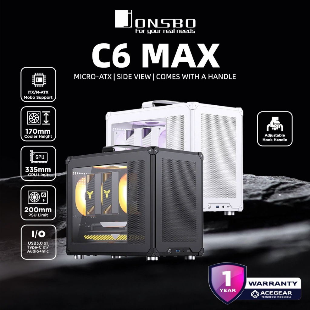 Jual Jonsbo Casing Komputer C6 MAX MINI CHASIS MATX, ITX - Jonsbo Case ...