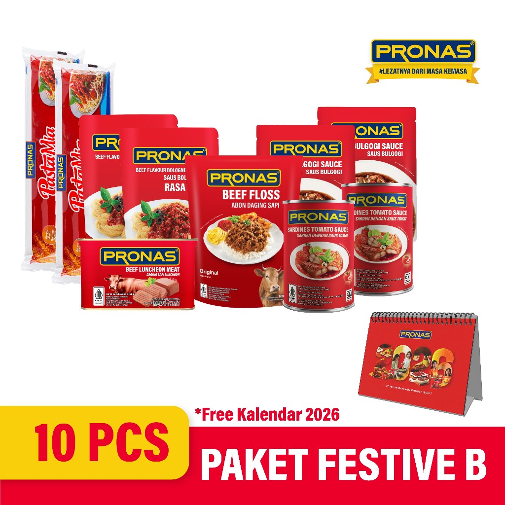 Jual PRONAS Paket Festive B Bundling 10 pcs FREE Kalendar 2026 | Shopee ...