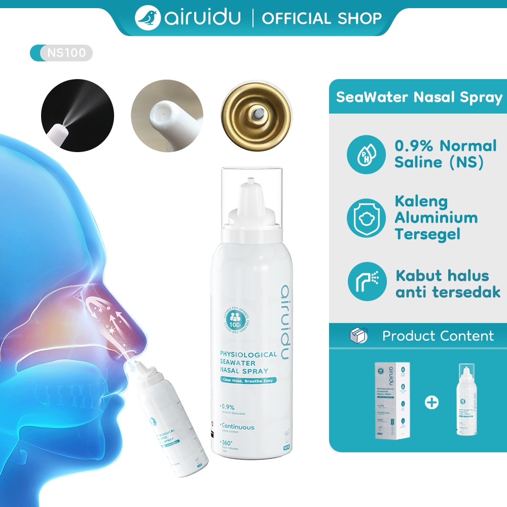 Jual Airuidu 100ml Nose Hygiene Stuff Relief 100% Saline Water ...