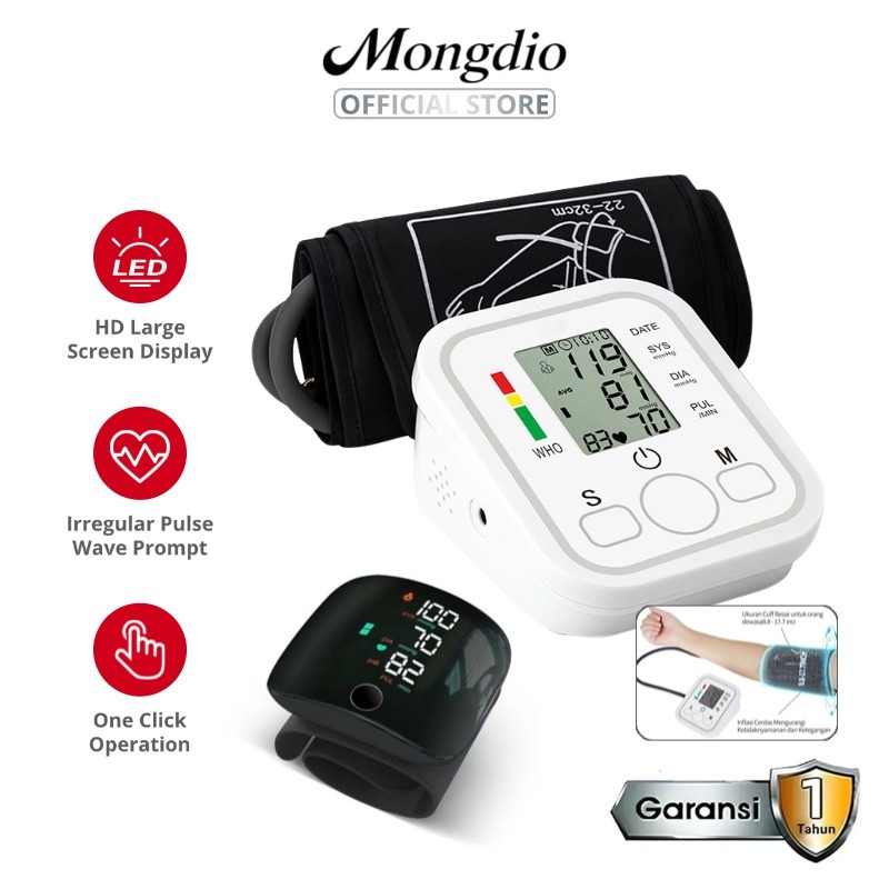 Jual Mongdio Tensi Darah Digital Lengan, Pengukur Tekanan Darah Akurat ...