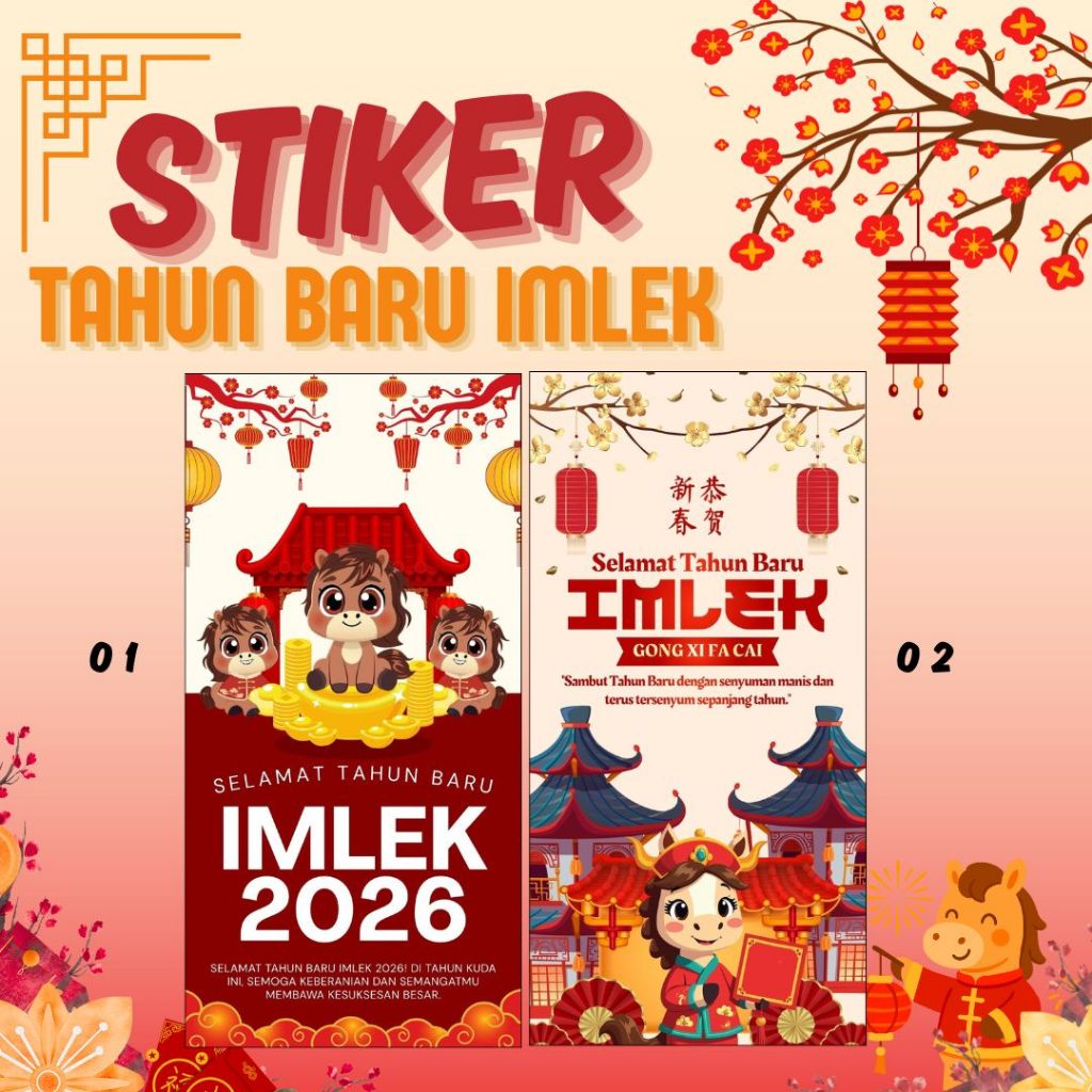 Jual STIKER SEGEL BOX IMLEK / KARDUS PACKAGING GONG XI FAI CAI/ STIKER ...