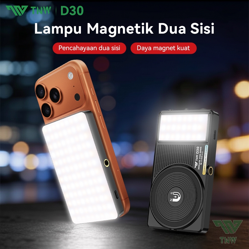 Jual TNW D30 Selfie Light Portable Magnetic Fill Light Mini Dual Light ...