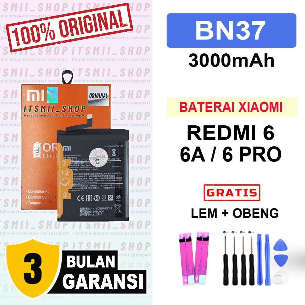 Jual BATERAI BATRE XIAOMI REDMI BN37 / REDMI 6 / 6A / 6 PRO / BN37 ...