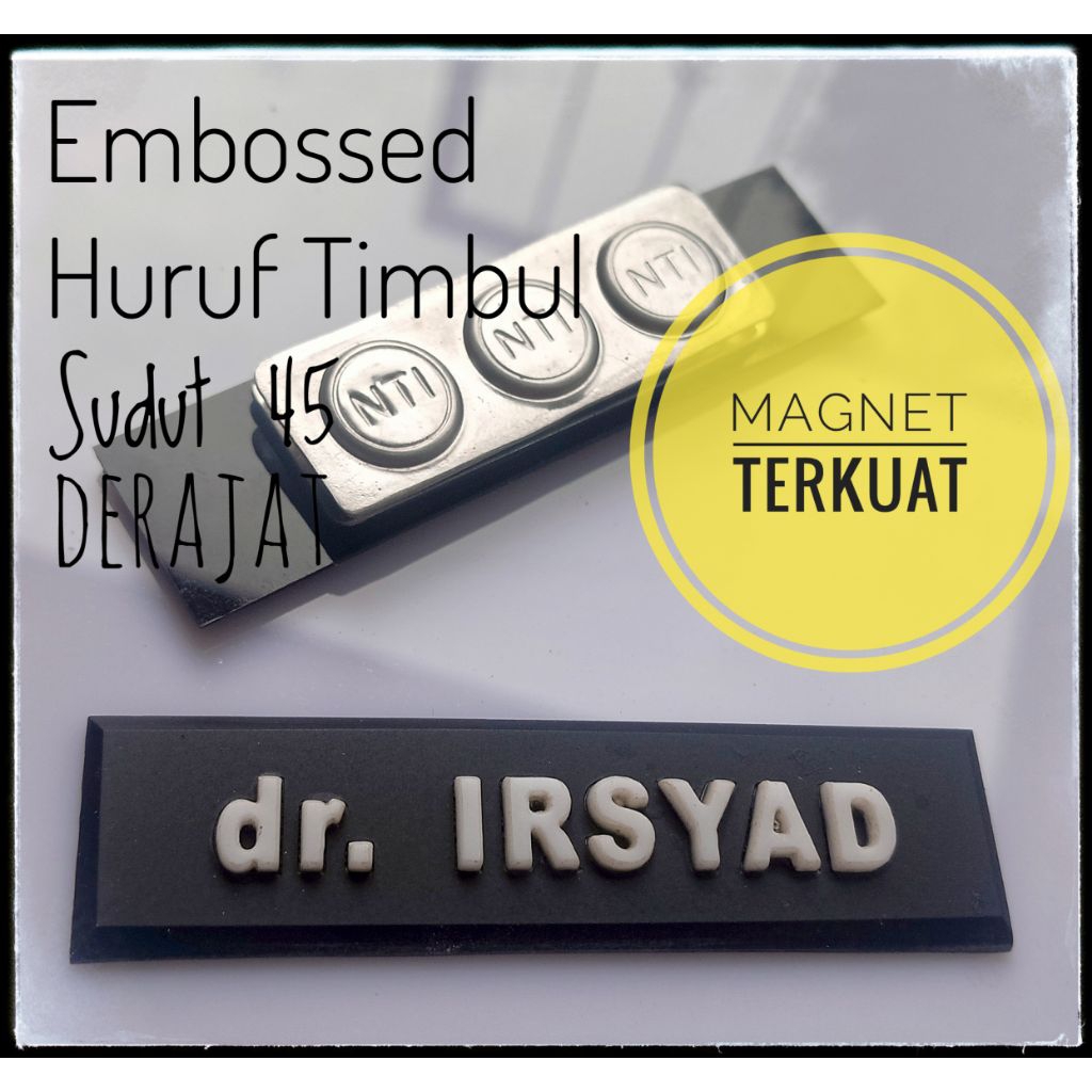 Jual Exclusive Name Tag Super Timbul / Super Embossed dengan Pengait ...