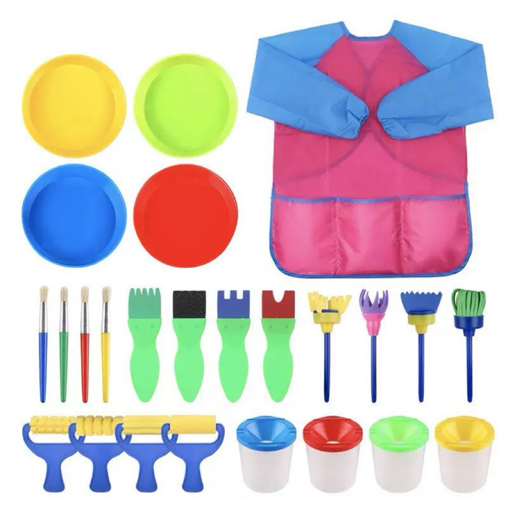 Jual children art craft sets painting set with apron paket alat seni ...