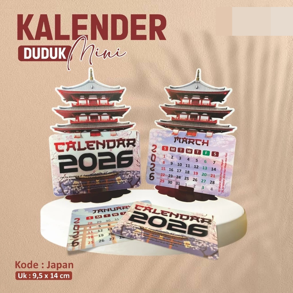 Jual Kalender Meja - Kalender Duduk Mini Aeshtetic Karakter Japan ...