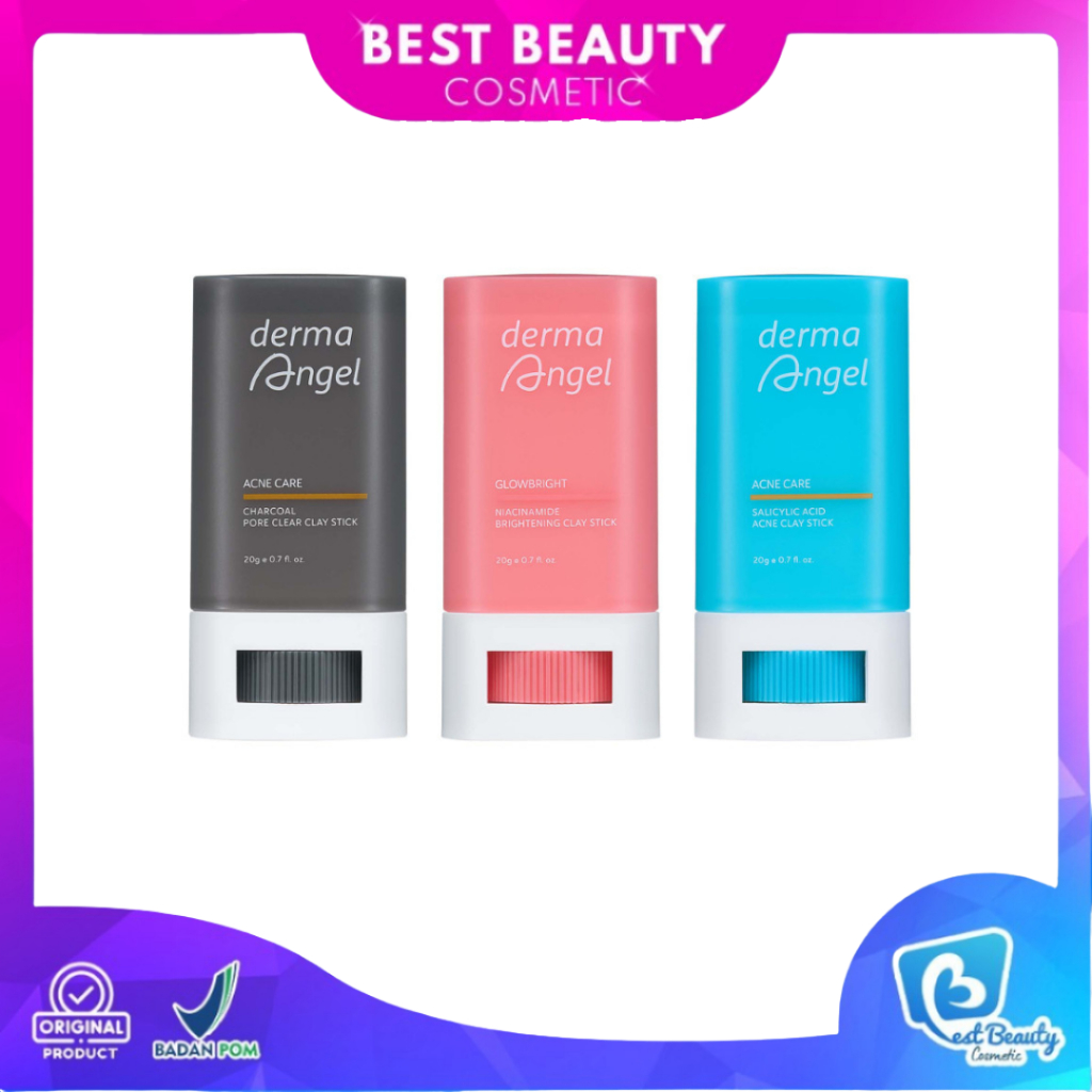 Jual Derma Angel Clay Stick Charcoal Pore Clear Niacinamide Brightening ...