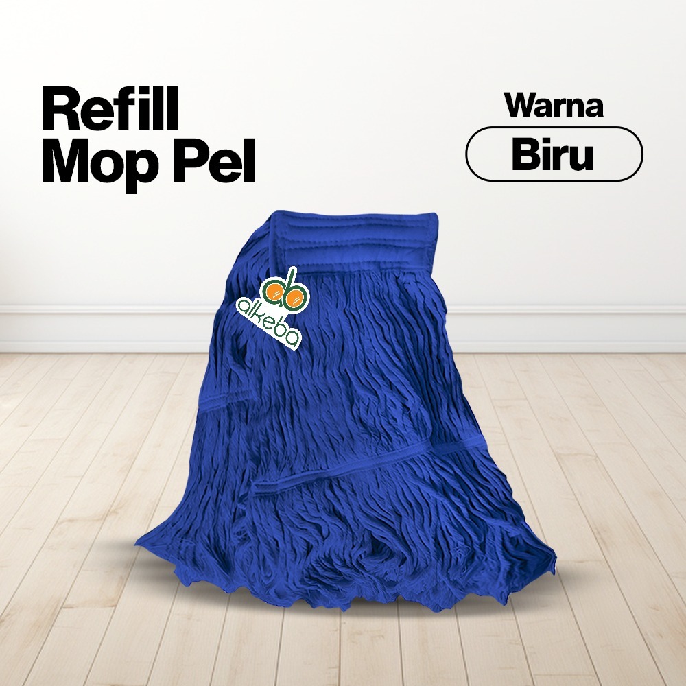Jual Kain Refill Mop Pel Warna Biru / Kain Refill Pel Jepit Bahan Katun ...