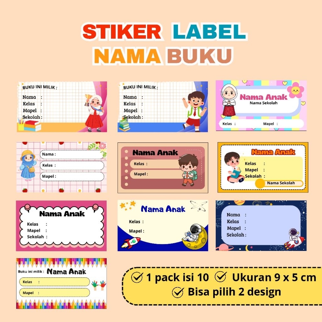 Jual LABEL NAMA BUKU MAPEL CUSTOM/STIKER LABEL NAMA BUKU MATA PELAJARAN ...