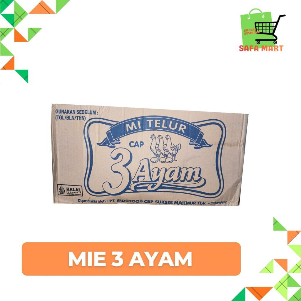 Jual MIE TELUR CAP 3 AYAM 1 DUS ISI 20pcs | Shopee Indonesia