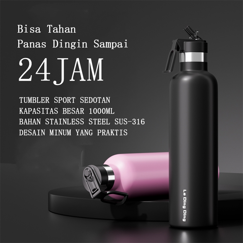 Jual LeDingDing- Tumbler Stainless Botol Minum 1 Liter Tahan Panas ...